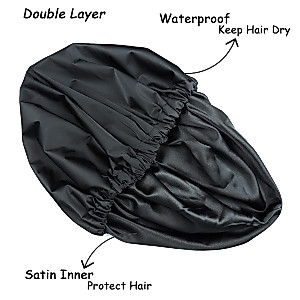 Jumbo Shower Cap for Men and Women with Box Braid, Locs, Long Curly Hair to Prevent Frizz