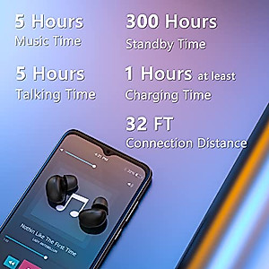 ELOVEN Wireless Earbuds Hi-Fi Stereo Sound Earphones Bluetooth Headphones for Sports Meeting in-Ear Earphones Noise Cancelling Comfort Fit Earphones with Mic Touch Control for iPhone Samsung Black