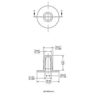 Caplugs 99191354 Plastic Tapered Cap and Plug with Wide Flange W-14X, PE-LD, Cap OD 1.120" Plug ID 1.284", Red (Pack of 500)