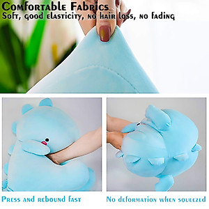 OSQI Stuffed Animal Plushie Toys Pack of 2, Cute Dinosaur Plushies Toy, 12inch Soft Plush for Girls Plush Doll Gifts for Kids Boys Babies Toddlers (Blue Pink)