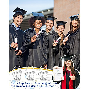 Sasylvia Graduation Keychain 2024 Bulk Inspirational Graduation Gift Keychain 2024 Class Keychains Gifts Motivational(24 Pcs)