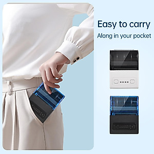 Portable Mini Thermal Printer 2 inch Wireless USB Receipt Bill Ticket Printer with 57mm Print Paper Roll Compatible with iOS Android Windows for Restaurant Sales Retail Stores