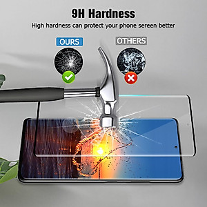 [2+2Pack] Galaxy S20 Ultra Screen Protector with Camera Lens Protector,[9H Hardness] [Anti Scratch] [3D Curved] [HD Tempered Glass] for Samsung Galaxy S20 Ultra 5G (6.9 Inch)