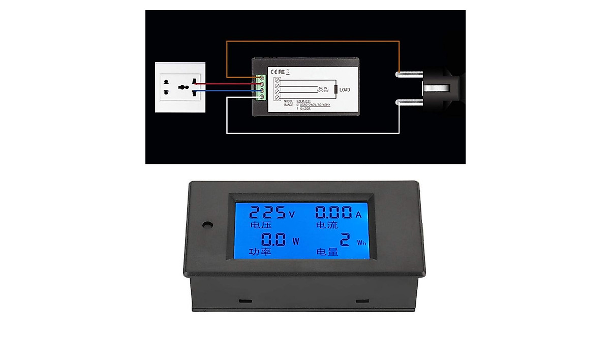 AC Voltage Power Meter, Digital Large-Screen LCD Voltmeter, PZEM-021 80 ...