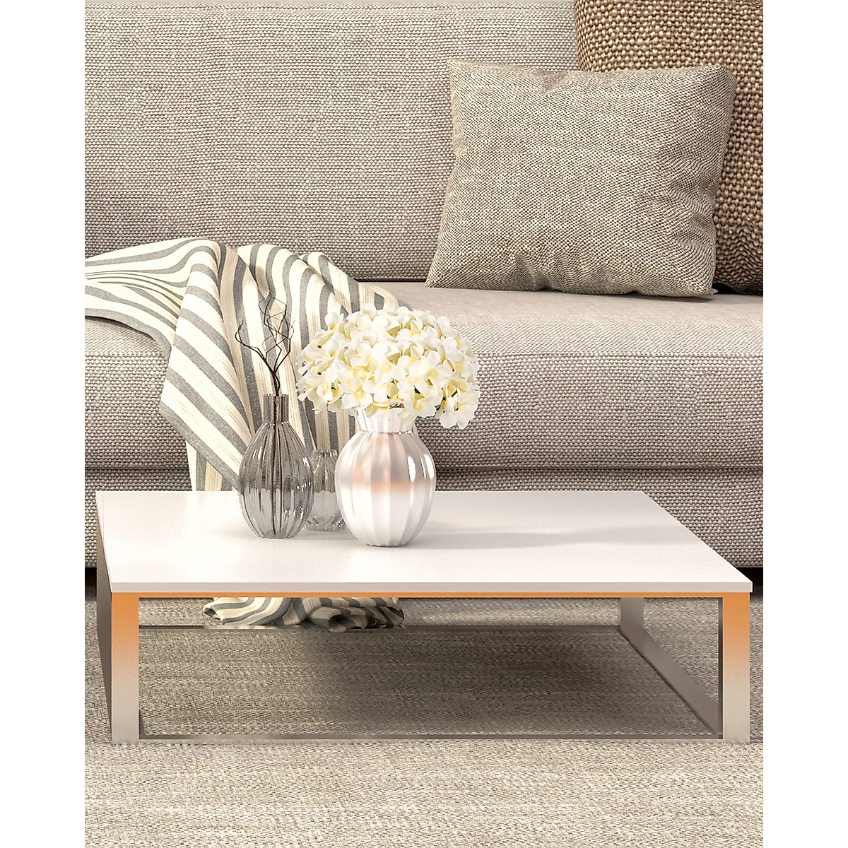 Auihiay 12 Pieces Artificial Hydrangea Flowers Silk Hydrangea Heads with Stems for Wedding Home Garden Party Decoration (Champagne)