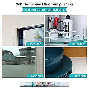 Con-Tact Brand Creative Clear Covering, Versatile and Self-Adhesive Shelf Liner, Ideal Privacy Film, Protective Clear Vinyl, 18'' x 16', Matte