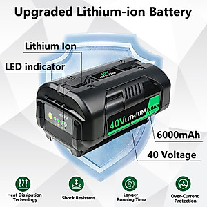 DTK 40V Lithium Battery Replacement for Ryobi 40V Battery OP4026 OP40201 OP40261 OP4040 OP4050 OP40601