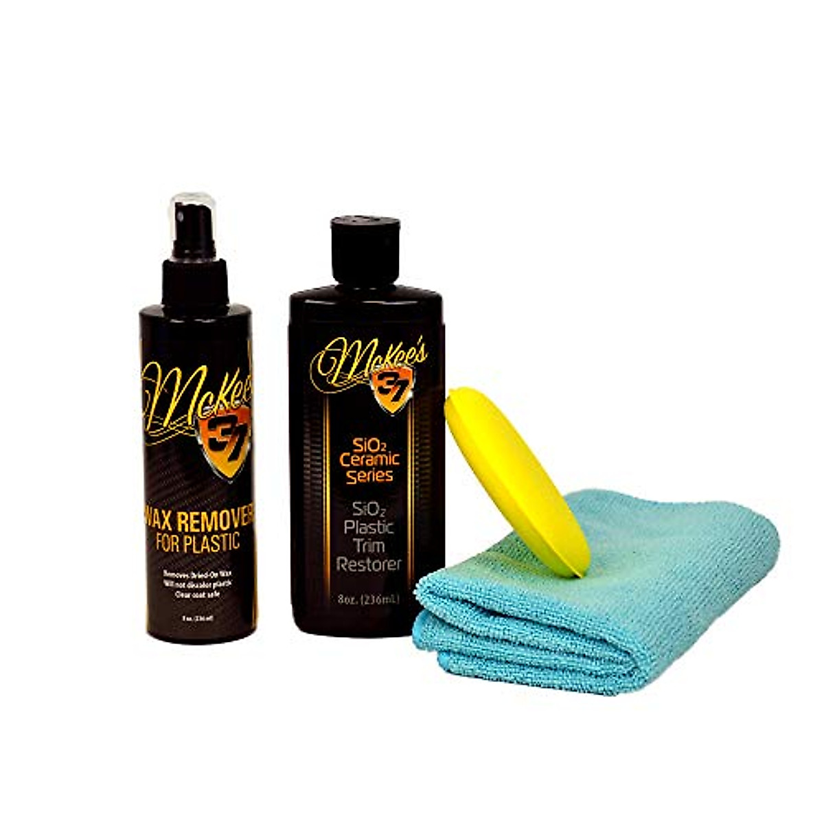 McKee's 37 MK37-PRC Wax Remover and Plastic Trim Restorer Combo (3-Piece)