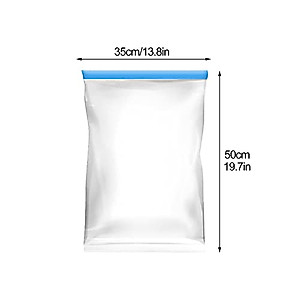 HANTURE 10Pcs Vacuum Travel Compression Bags Reusable Rolling Travel Space Saver Bags for Packing Suitcases Waterproof Clear Travel Storage Organizers Sacks, 13.7x19.6inch