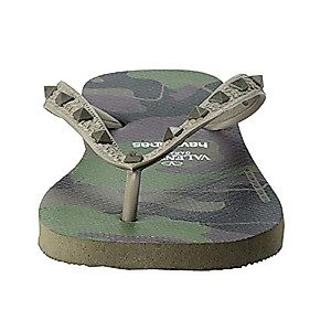 Valentino By Havaianas Women's Rockstud Camouflage Flip Flops Shoes Sz US 11/12 EU 43/44