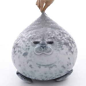 EHOTONG Cute Blob Seal Pillow, Chubby Seal Plush Hug Pillow Soft Stuffed Animal Toy (Gray,11.5")