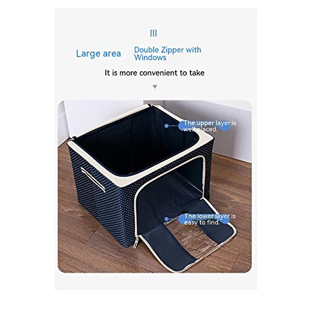 KUMGEBH 72L Large Storage Bags Organizer Container, Clear Window Organizer Box Can Store Clothes Storage Bins