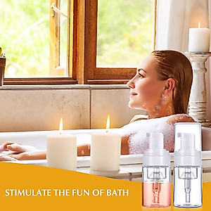 50 Pack Foam Pump Bottle 1oz/ 30ml Refillable Dispenser Travel Size Plastic Mini Foam Pump Bottle Lash Shampoo Bottles Portable Clear Mini Foaming Bottle for Shampoo Cleaning Lash Cosmetics Packaging