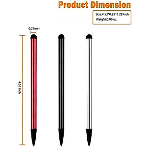 Capacitive and Resistive Stylus Pen(3pcs) Universal High Sensitive & Precision Capacitive Disc Tip Touch Screen Pen Stylus, 2 in 1 Touch Screen Pen Fits for iPhone iPad Samsung Tablet Phone PC & Other