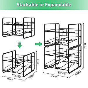 Soda Can Organizer for Refrigerator Can Organizer for Pantry Beverage Can Dispenser for Fridge Soda Organizer for Refrigerator Can Storage Organizer Rack for Refrigerator, Cabinet, Pantry, Black