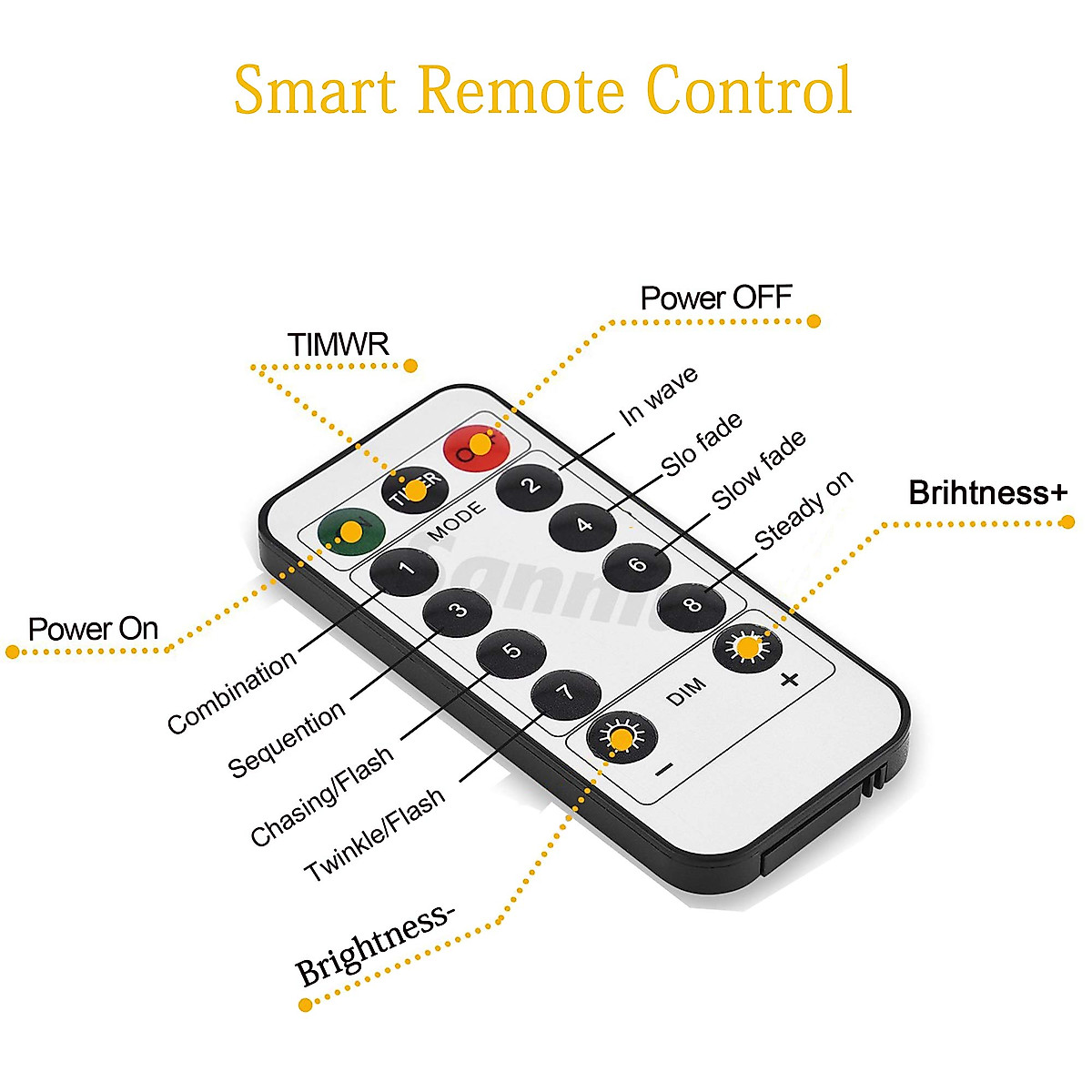 33Ft String Lights Battery Operated with Remote Control Timer, 100LED 4 Pack Waterproof 8 Modes Copper Wire Twinkle Fairy Lights for Bedroom Indoor Outdoor Wedding Dorm Christmas Decorations