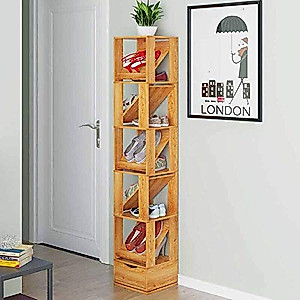 N/A Multifunctional 360 Degree Rotating Storage Rack Creative Wooden Shoes Cabinet Space-Saving Shoes Rack (Color : 3Layer)