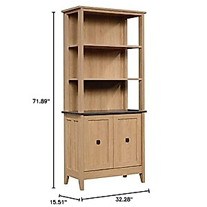 Sauder August Hill Bookcase, L: 32.28" x W: 15.51" x H: 71.89", Dover Oak Finish