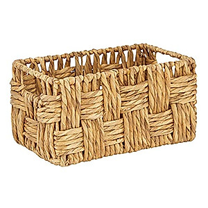 Deco 79 Jute Rope Handmade Decorative and Functional Storage Basket Woven Rectangular Basket Organizer with Slit Handles, Set of 2 Basket for Storage 16", 13"W, Brown