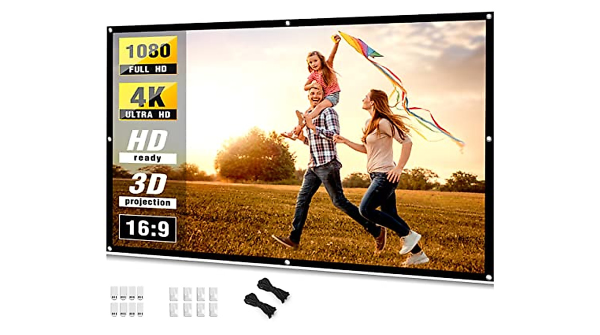 84 Inch Portable Projector Screen for Indoor & Outdoor Use