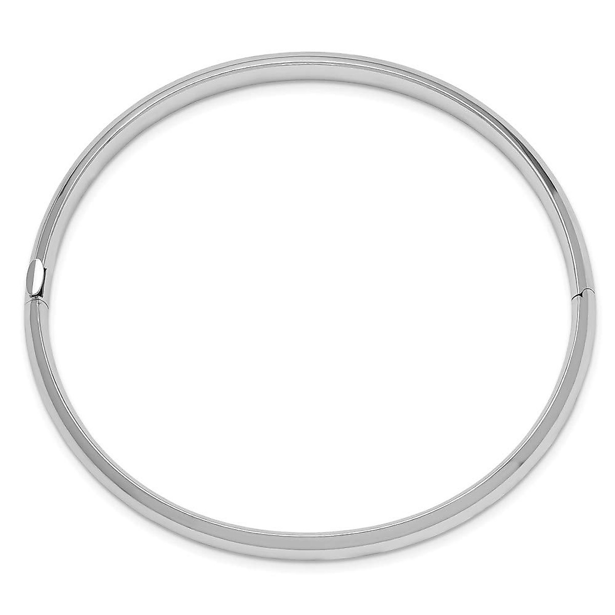 14k White Gold High Polished 6.00mm Hinged Bangle QDB503