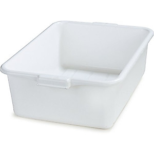 Carlisle FoodService Products N4401102 Comfort Curve™ Ergonomic Wash Basin Tote Box, 7" Deep, White