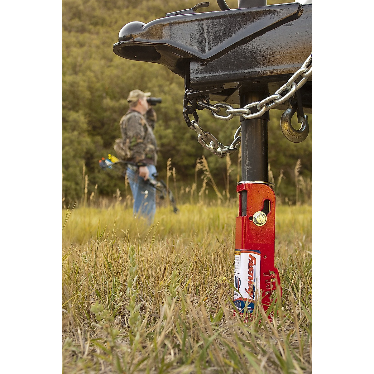 Fastway Flip 88-00-6500 Trailer Tongue Automatic Fold-Up Jack Foot Plate--6 Inch Extension (2-Inch Inner Jack Tube), 2 1/4 Inch , RED