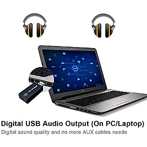 Bluetooth Transmitter for TV PC,YETOR 3.5mm Portable Stereo Audio Wireless Bluetooth 5.2 Audio Transmitter for TV,PC,MP3/MP4.USB Power Supply(TX9)