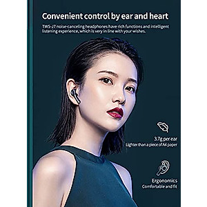 DARK WOLF True Wireless Earbuds,Active Noise Cancellation Bluetooth Headphones Touch Control with Charging Case ，Built-in Mic Stereo Earphones Light-Weight Waterproof in-Ear Headset (BL-J7)