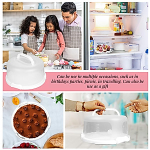Plastihut Cake Carrier With Lid and Handle – All In 1 Multipurpose Cake Storage Container Fits 6" Cake, 11 Cupcakes & A Cake Plate Serves as 5 Section Serving Tray for Snacks & Fruit - White