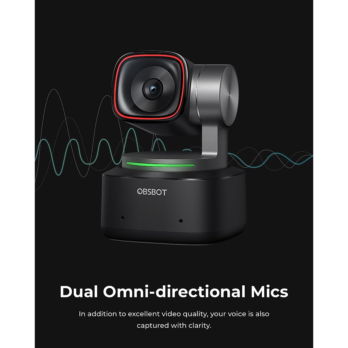OBSBOT Tiny 2 Webcam 4K Voice Control PTZ, AI Tracking Multi-Mode & Auto Focus, Web Camera with 1/1.5" Sensor, Gesture Control, 60 FPS, HDR Light Correction, Webcam for PC, Streaming, Meeting, etc.