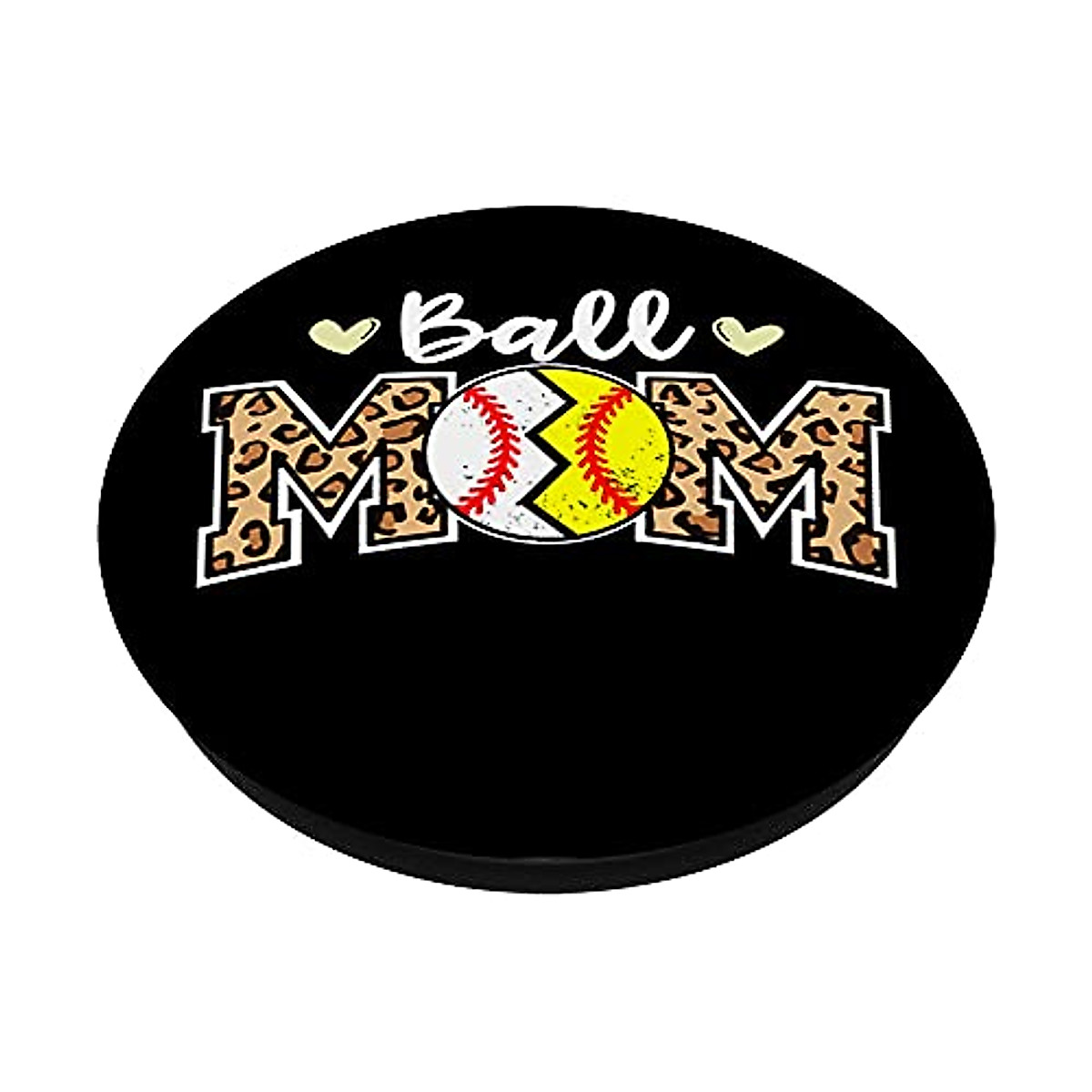 Ball Mom Leopard Funny Baseball Softball Player Mom PopSockets PopGrip: Swappable Grip for Phones & Tablets