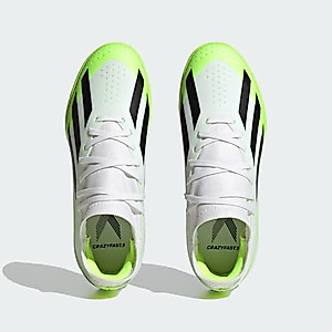 adidas Soccer X Crazyfast.3 Turf (Little Kid/Big Kid) Footwear White/Core Black/Lucid Lemon 5.5 Big Kid M