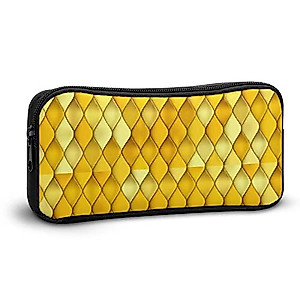 Gold Fish Scale Pencil Case Pencil Pouch Coin Pouch Cosmetic Bag Office Stationery Organizer