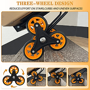 Stair Climbing Cart and Dolly,Heavy Duty Hand Truck 440 Lbs Capacity with Telescoping Handle and 6 Rubber Wheels for Shopping,Moving,Family,Office Use