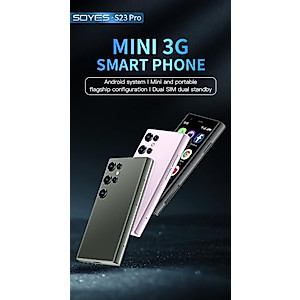 Small Size Cellphone SOYES S23 Pro 3G Mini Smartphone 2GB RAM 16GB ROM Android 8.1 Touch Screen Creative Gift for Kid 3.0Inch Small Mobile Phone (Green)