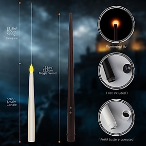20Pack Christmas Decorations-Flameless Floating Candles with Magic Wand Remote, Flickering Flameless Taper Candles, Dripless LED Handheld Candles Home Decorations for Festive Wedding Halloween