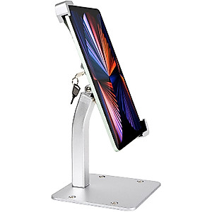 woleyi Anti-Theft Desktop Tablet Kiosk Stand Holder, Heavy Duty Countertop Tablet POS Display Mount with Security Lock and Key, Compatible with iPad Pro/Air/Mini, Galaxy Tabs, More 7-11" Tablets