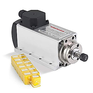 CNC Spindle Motor Kits, Square 110V 1.5KW Air Cooled Spindle Motor, 1.5KW VDF, 2.75Inch bruches, 40Inch Electric Wire,13 pcs ER11 Collets for CNC Router Engraving Milling Machine