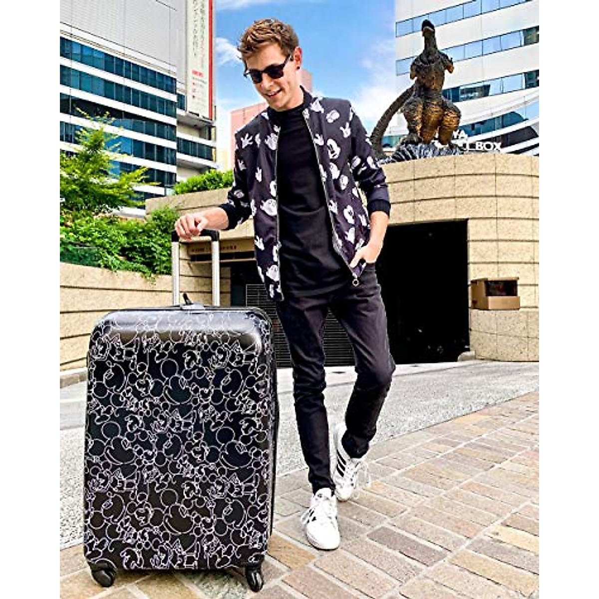 AMERICAN TOURISTER Disney Hardside Luggage With Spinner Wheels, Mickey Mouse Scribbler Multi-Face, 2-Piece Set (20/28)