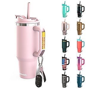 Frost Buddy Thicc Buddy - 40 oz Stainless Steel Vacuum Insulated Tumbler with Lid and Straw for Water - Travel Mug Cupholder Friendly - Gifts for Women Men Him Her (Ballet Slipper)