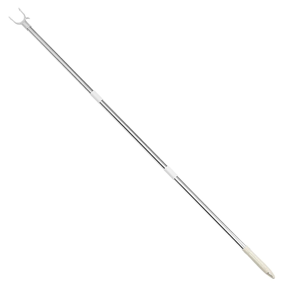 CUCUFA Retractable Clothesline Pole, 51-inch Stainless Steel Pole Telescoping Pole with Hook Long Reach Sticks Fork Clothes Hook Pole for Wardrobe, Clothesline, Hanger