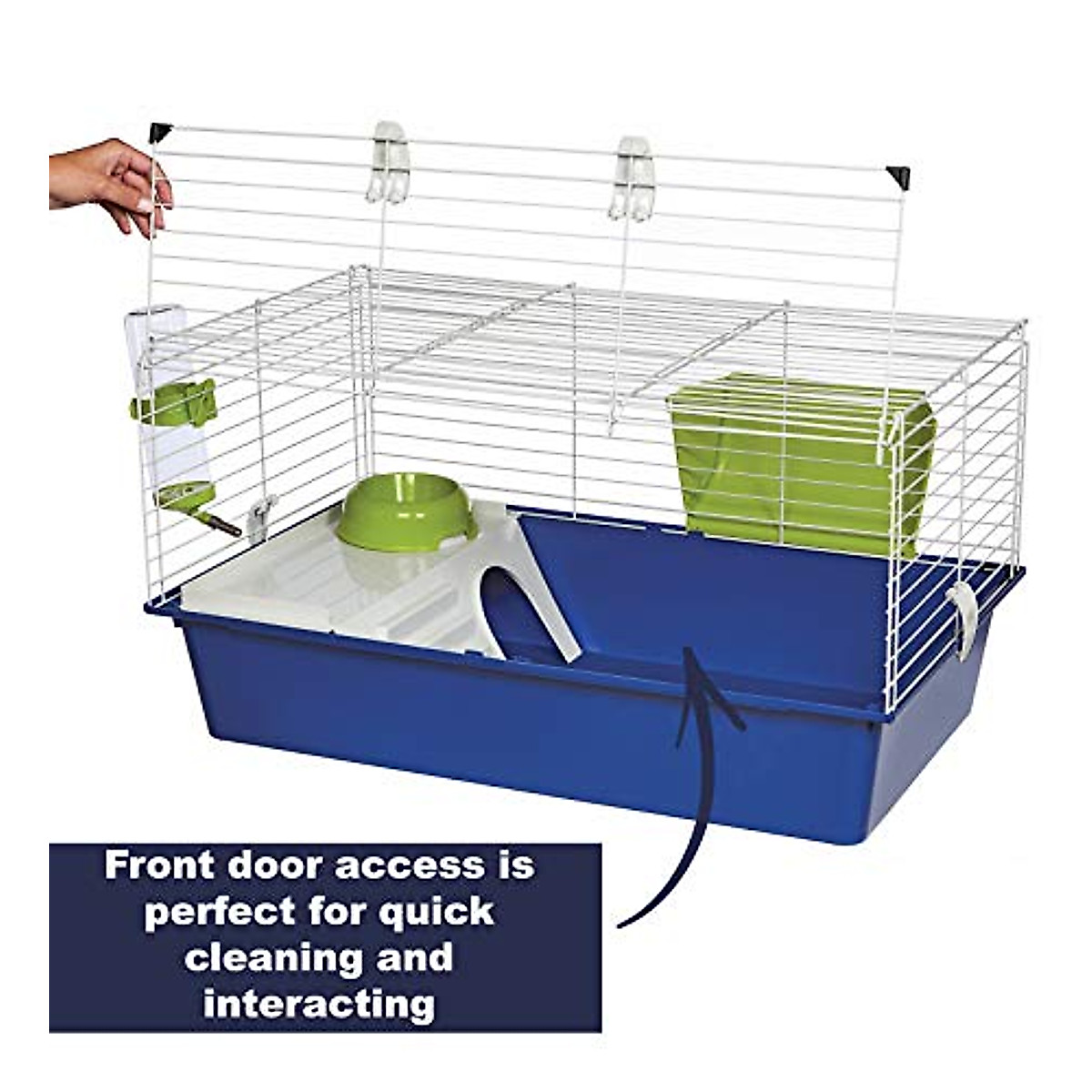 MidWest Homes for Pets Critterville Cleo Guinea Pig Cage | Includes All Accessories, Blue, Large (171CL)
