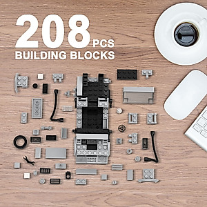 Tenhorses Delorean Time Machine Building Set, Back to Future Building Brick Toys, Classic Movie Model Car in Minifig Scale, Time-Traveling Building Model Toys Gift for Fans and Kids(208 Pieces)