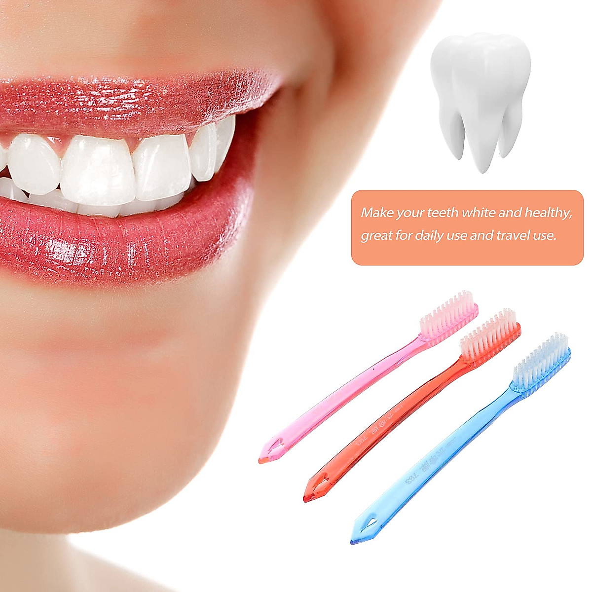 SUPVOX 6pcs Premium Manual Hard Bristles Toothbrush for Adult Teeth Stain Cleaning (Random)