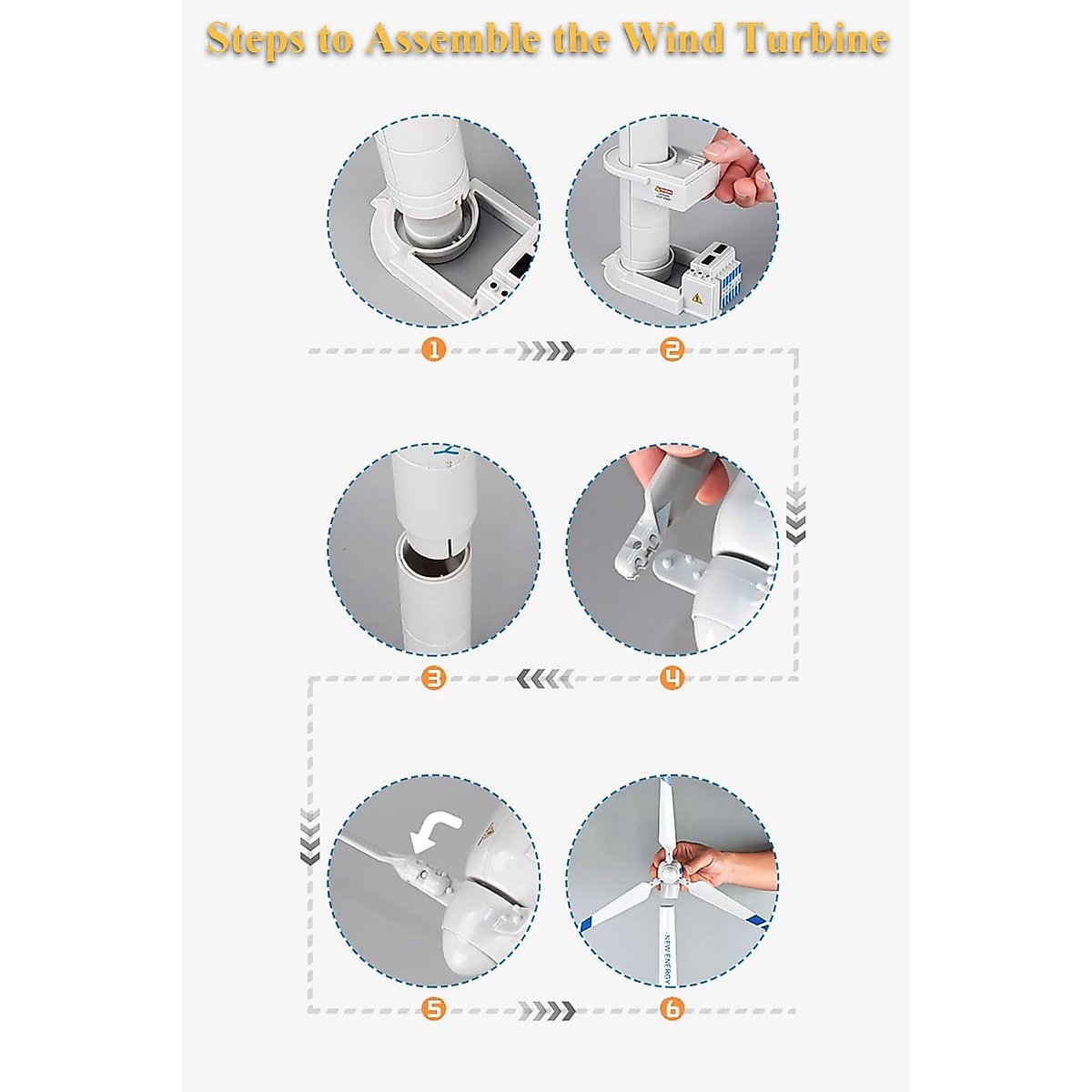NEXTAKE Wind Turbine Model, 16.53 Inch Large Size Wind Generator Model Windmill Toy Science Kit STEM Experiment Kit with Wind-up Rotatable Blades