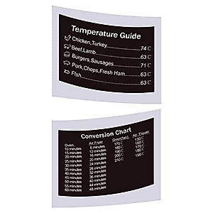 RYGRZJ Air Fryer Conversion Chart Sticker,Air Fryer Accessories Cook Times,Kitchen Conversion Chart,Air Fryer Cooking Times Chart Sticker,Air Fryer Magnetic Cheat Sheet Set
