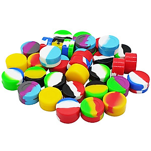 Pearwell 7ml Non-stick Silicone Wax Containers Concentrate Sealed Oil Jars Multi Use (100), Multicolor