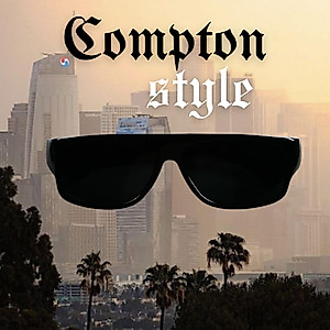 ShadyVEU Super Dark Sunglasses 100% UV Protection | Eazy E Lowrider Cholo Vintage Flat Top OG Biker Shades (Black)