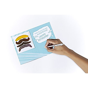 Hallmark Birthday Card for Kids with Mustache Stickers (No Disguising Your Awesomeness)